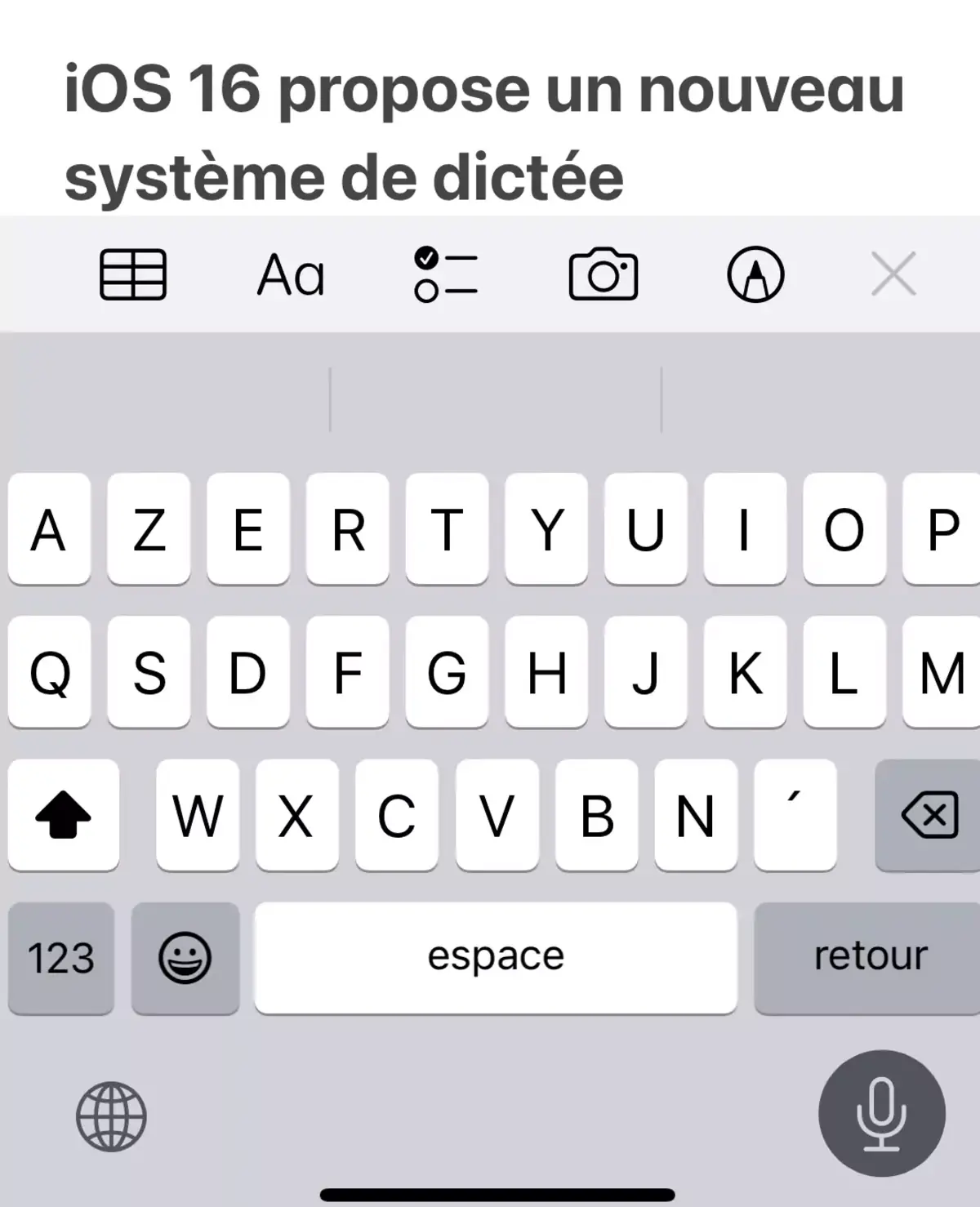 iOS 16 améliore la dictée (fonction et interface)