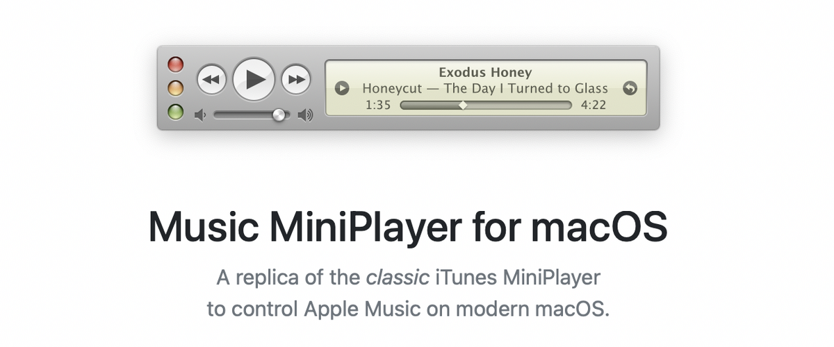 Music MiniPlayer permet de retrouver le mini lecteur d'iTunes 10 sur Mac