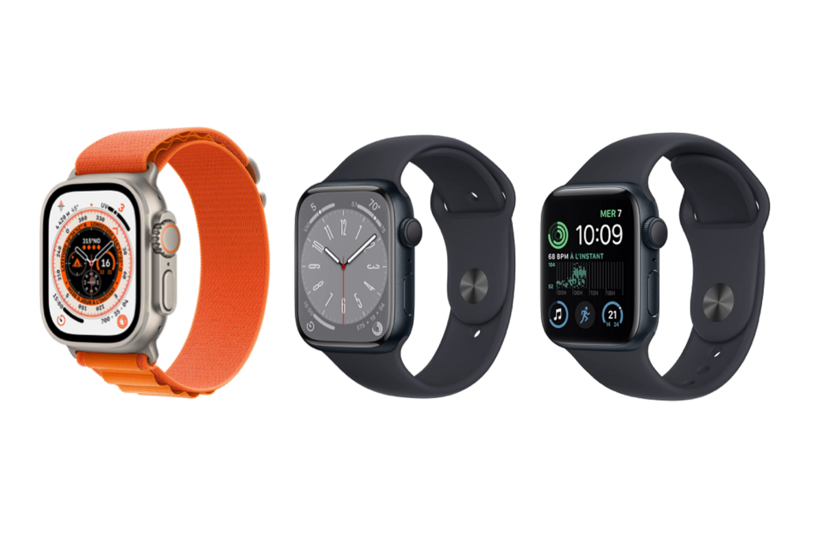 Les Apple Watch Series 8, SE et Ultra sont disponibles chez les revendeurs