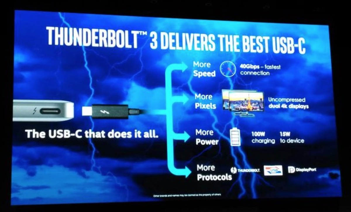 Intel officialise le Thunderbolt 3... qui utilise le connecteur USB C ...