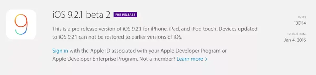 iOS 9.2.1 beta 2 disponible au téléchargement