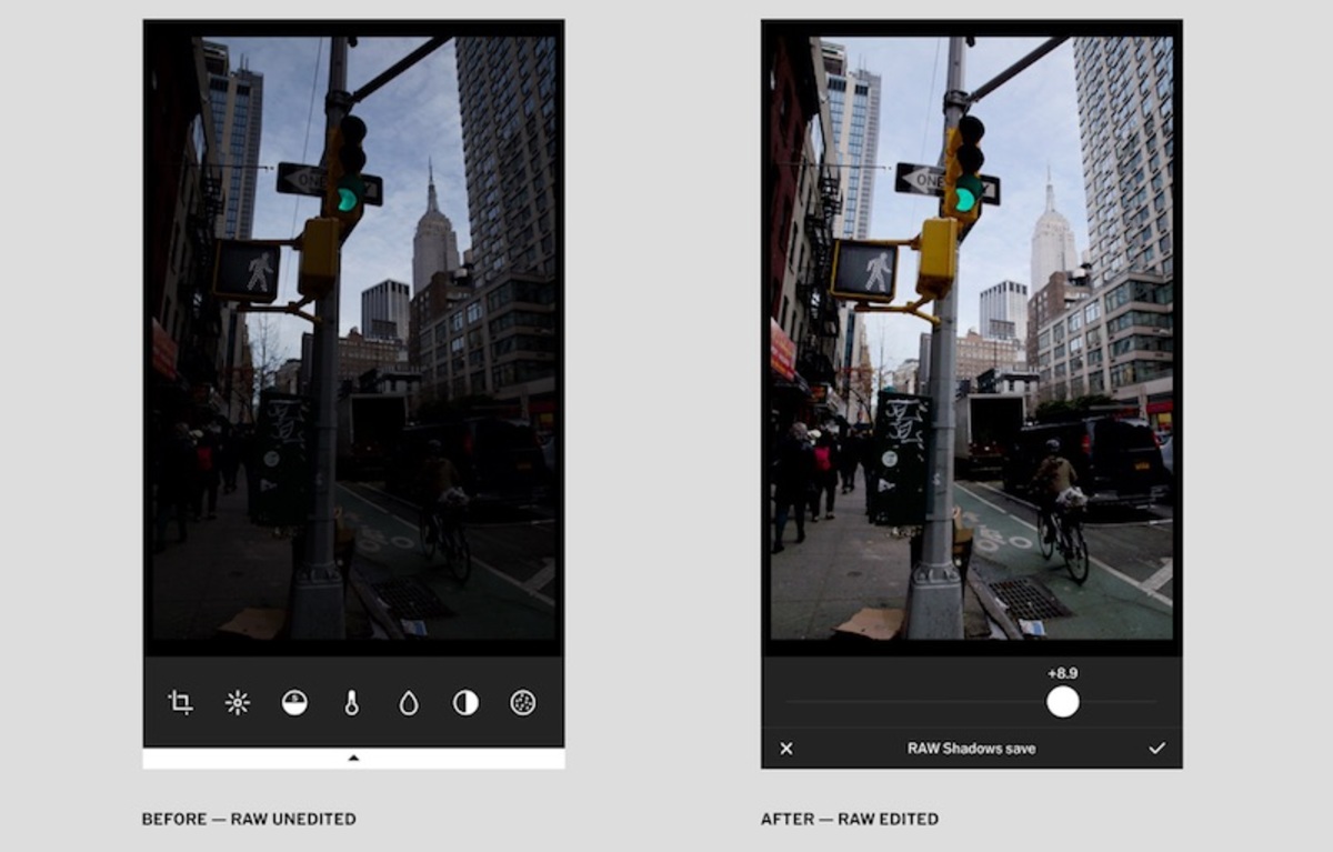 VSCO capture et édite des photos au format RAW