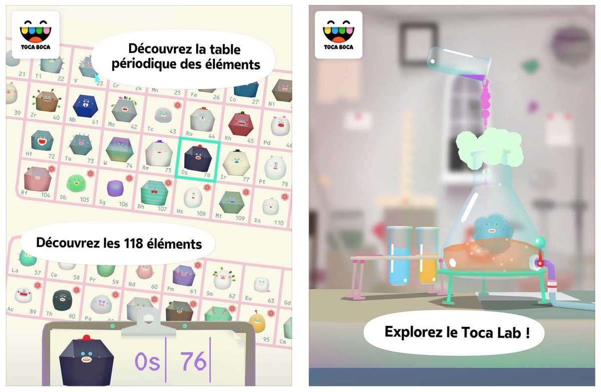Toca Lab : Elements fait découvrir (gratuitement) la table périodique ...
