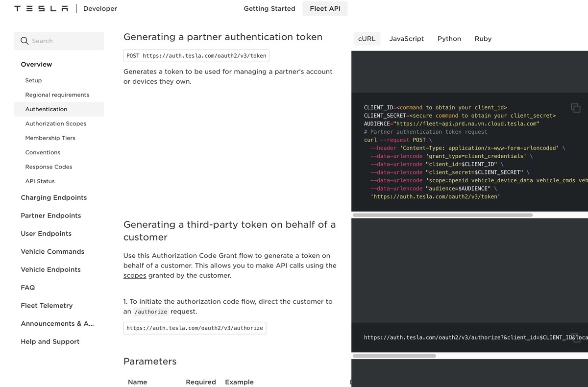 Tesla a enfin une API officielle