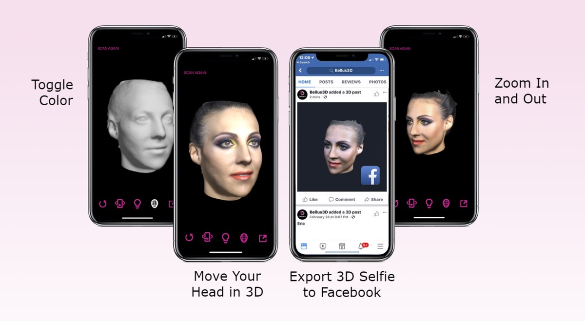 Bellus3D Face App crée des selfies en 3D sur l'iPhone X