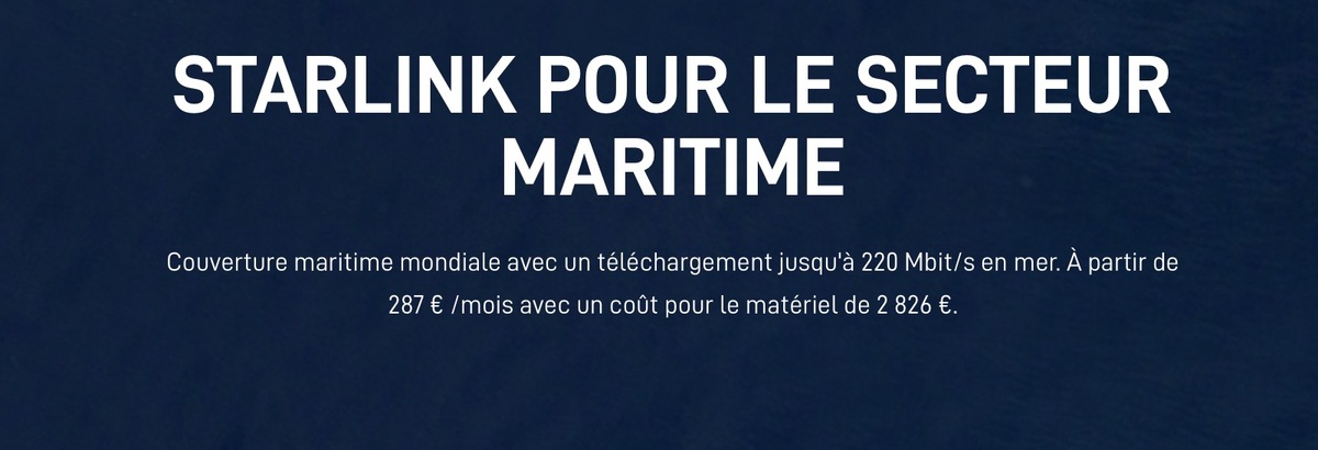 Starlink lance son offre maritime (si vous avez le budget)