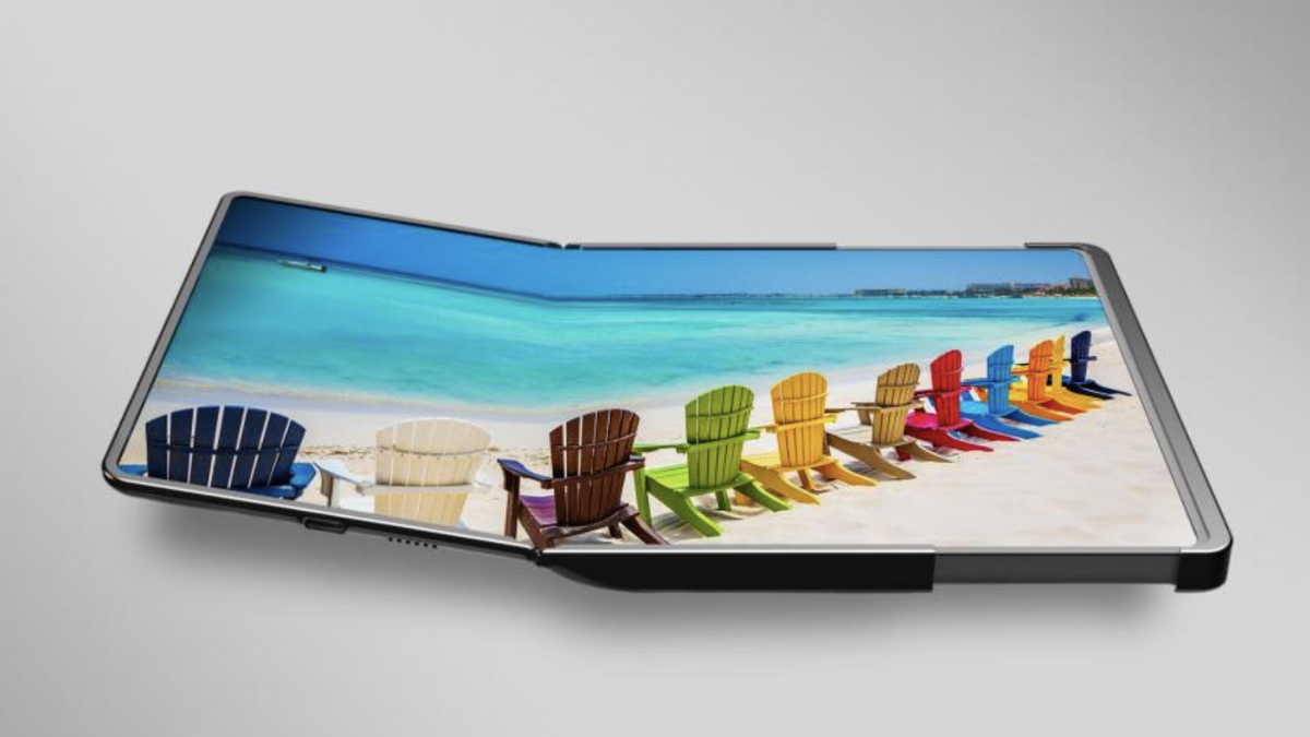 Un écran Flex Hybrid OLED qui se plie d'un côté et s'étire de l'autre ...