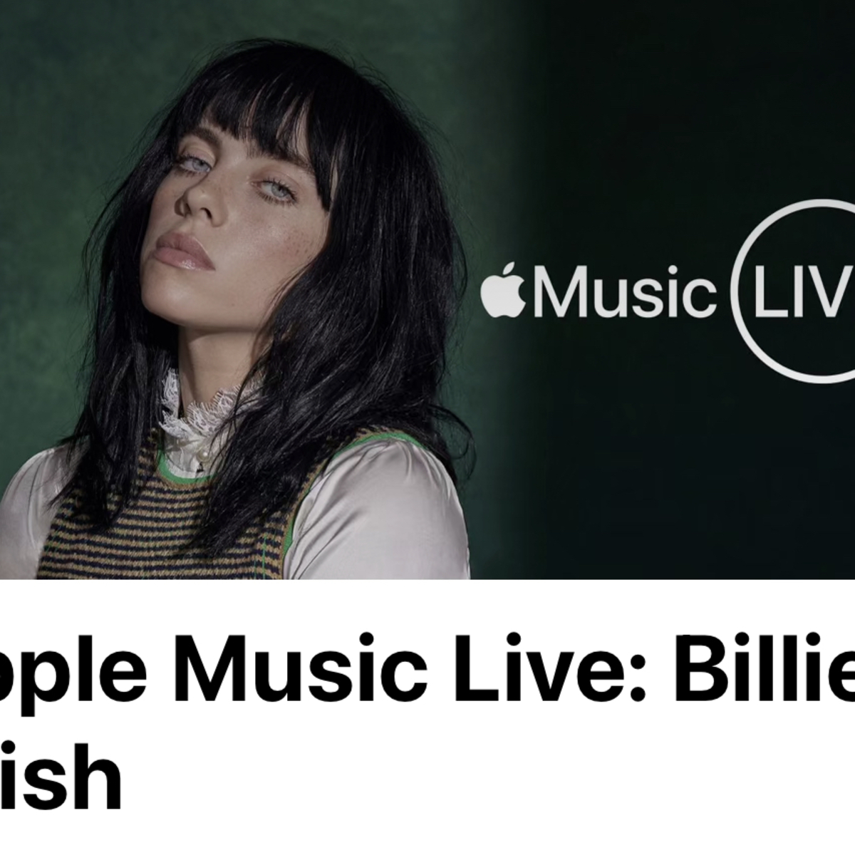Apple Music Live : Billie Eilish en exclu le 1er octobre