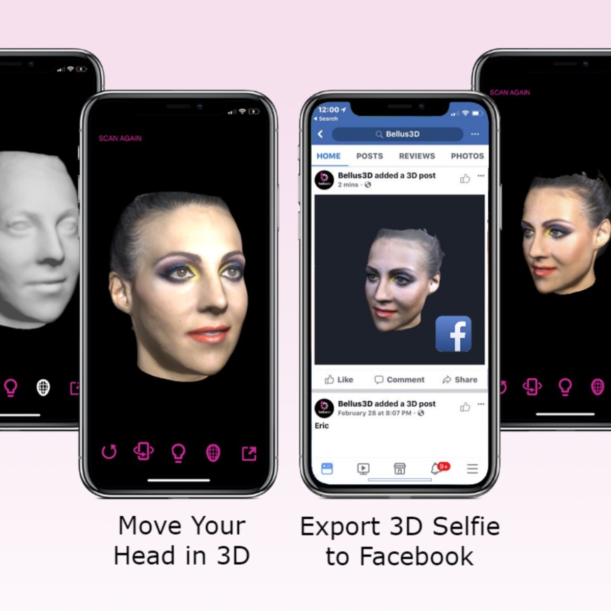 Bellus3D Face App crée des selfies en 3D sur l'iPhone X