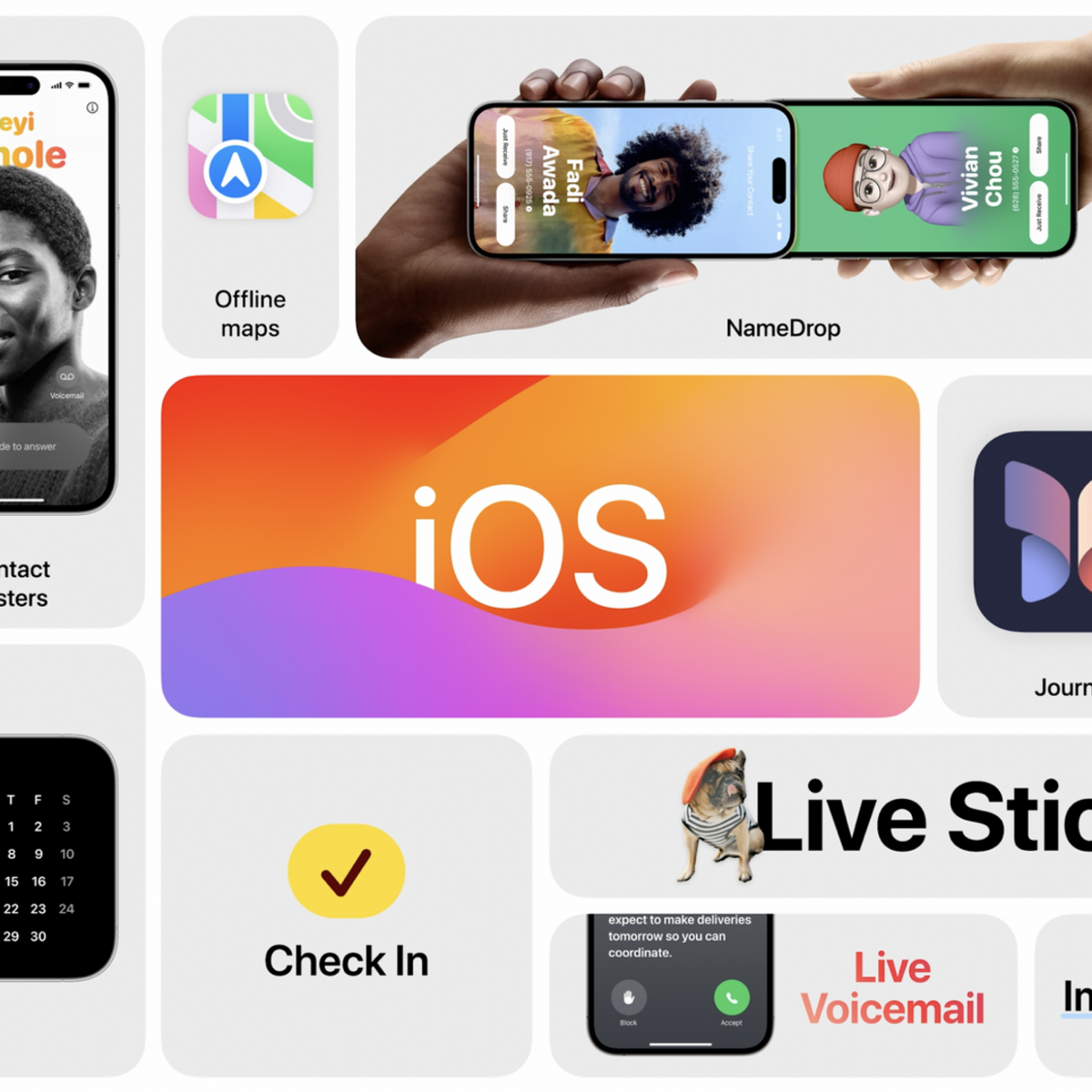 Voici iOS 17 ! Téléphone et Messages revus, messages FaceTime, et mode ...