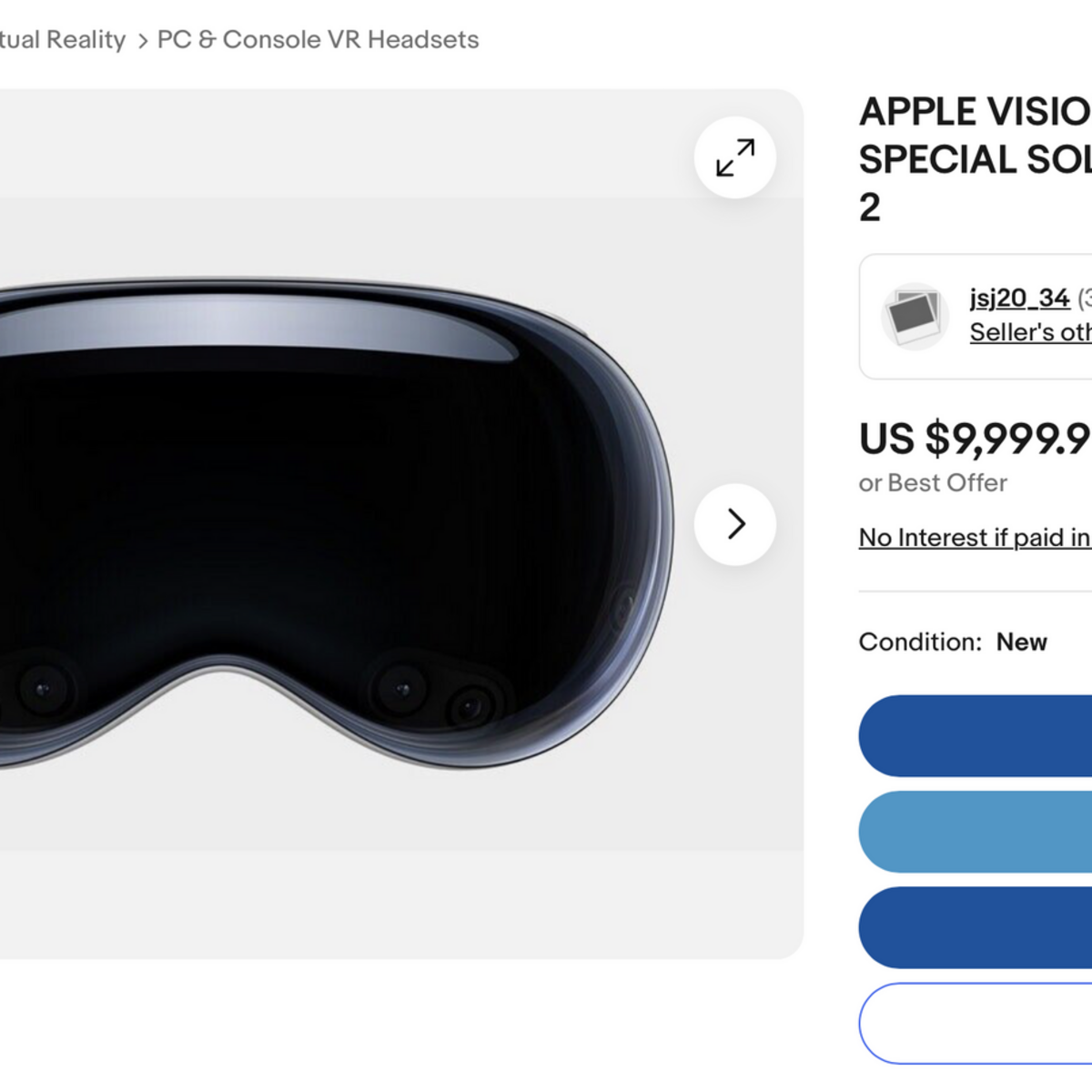 Le Vision Pro atteint des prix hallucinants sur eBay