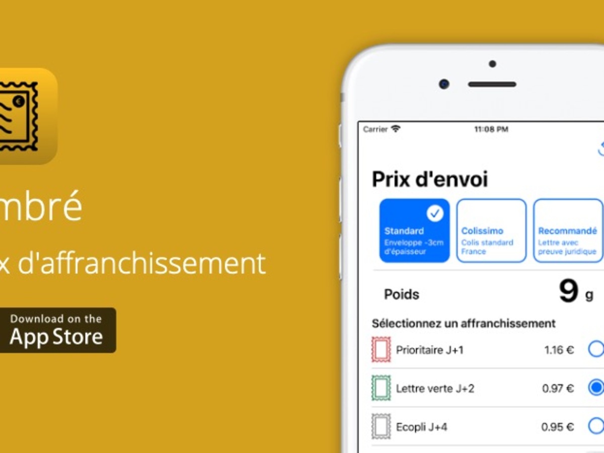 Timbré : une App sur macOS/iOS/iPadOS pour consulter les tarifs de la Poste