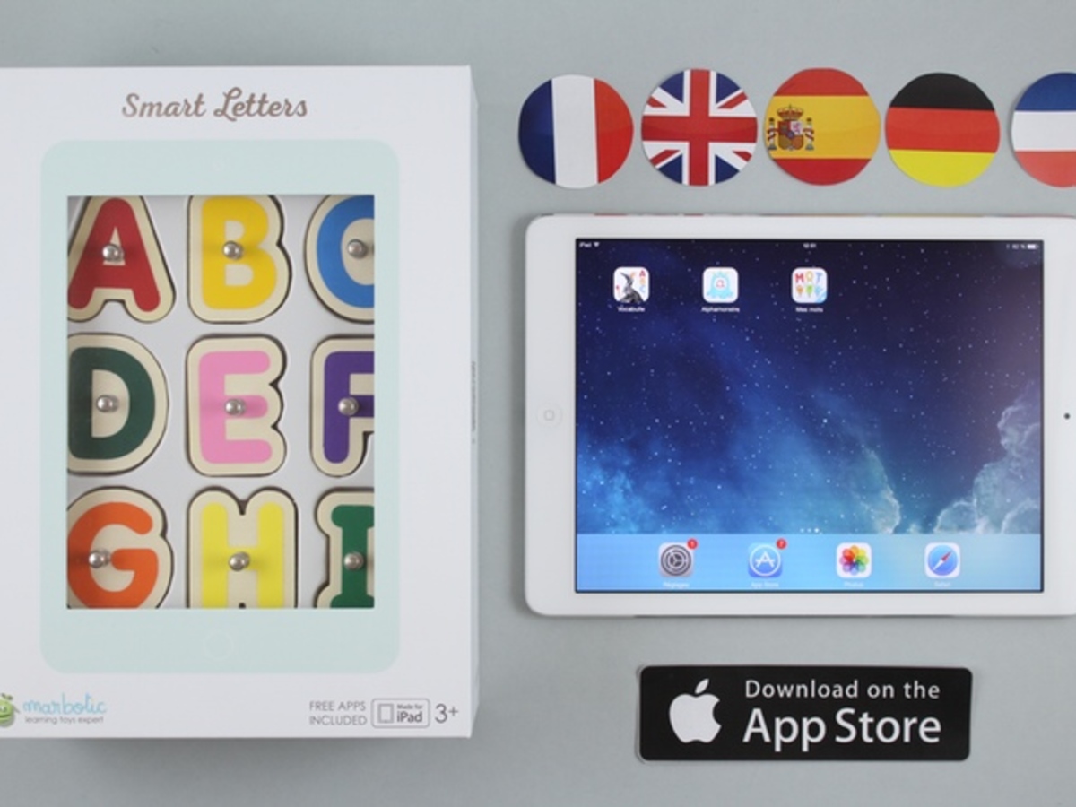 Une appli' et des lettres en bois pour apprendre à lire et écrire dans ...