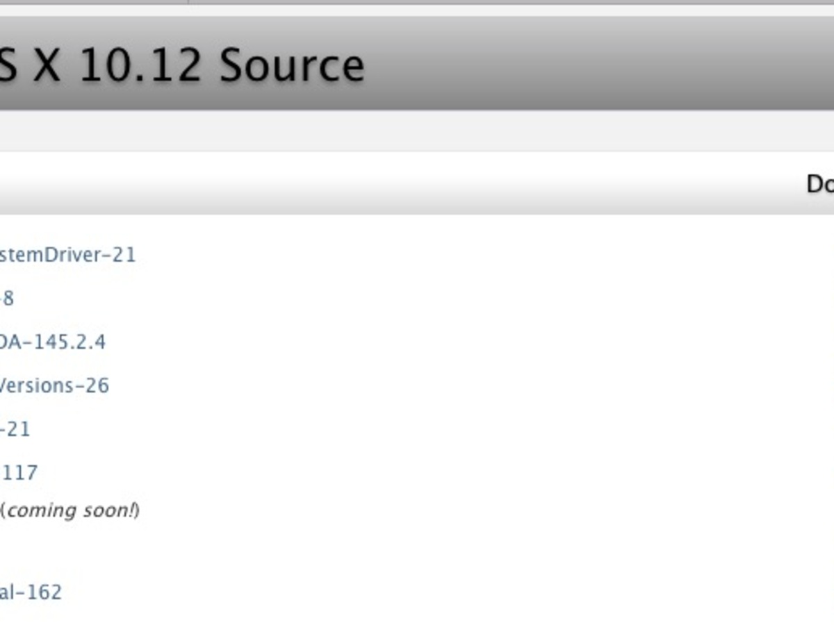 Le code source de macOS 10.12 (Darwin) est disponible